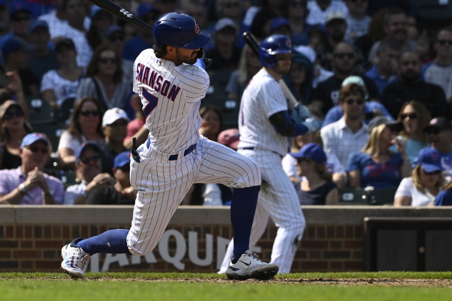 Dansby Swanson and Crushing the Ball in the Middle of the Plate - Cubs ...